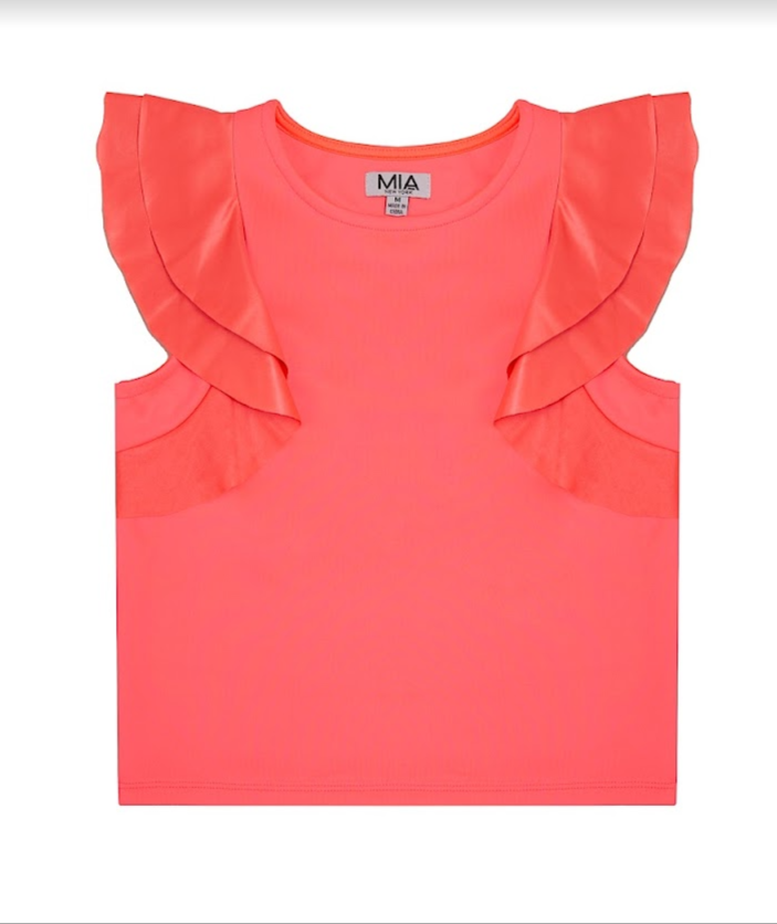 Coral flutter top – Mon Ami Bham